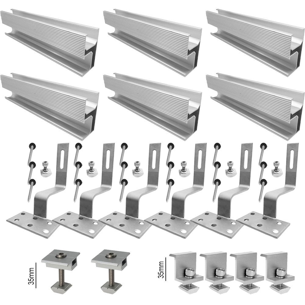 DAMIFU Pv Solar Module Bracket Mounting Rail Brick Roof Rack Set For ...