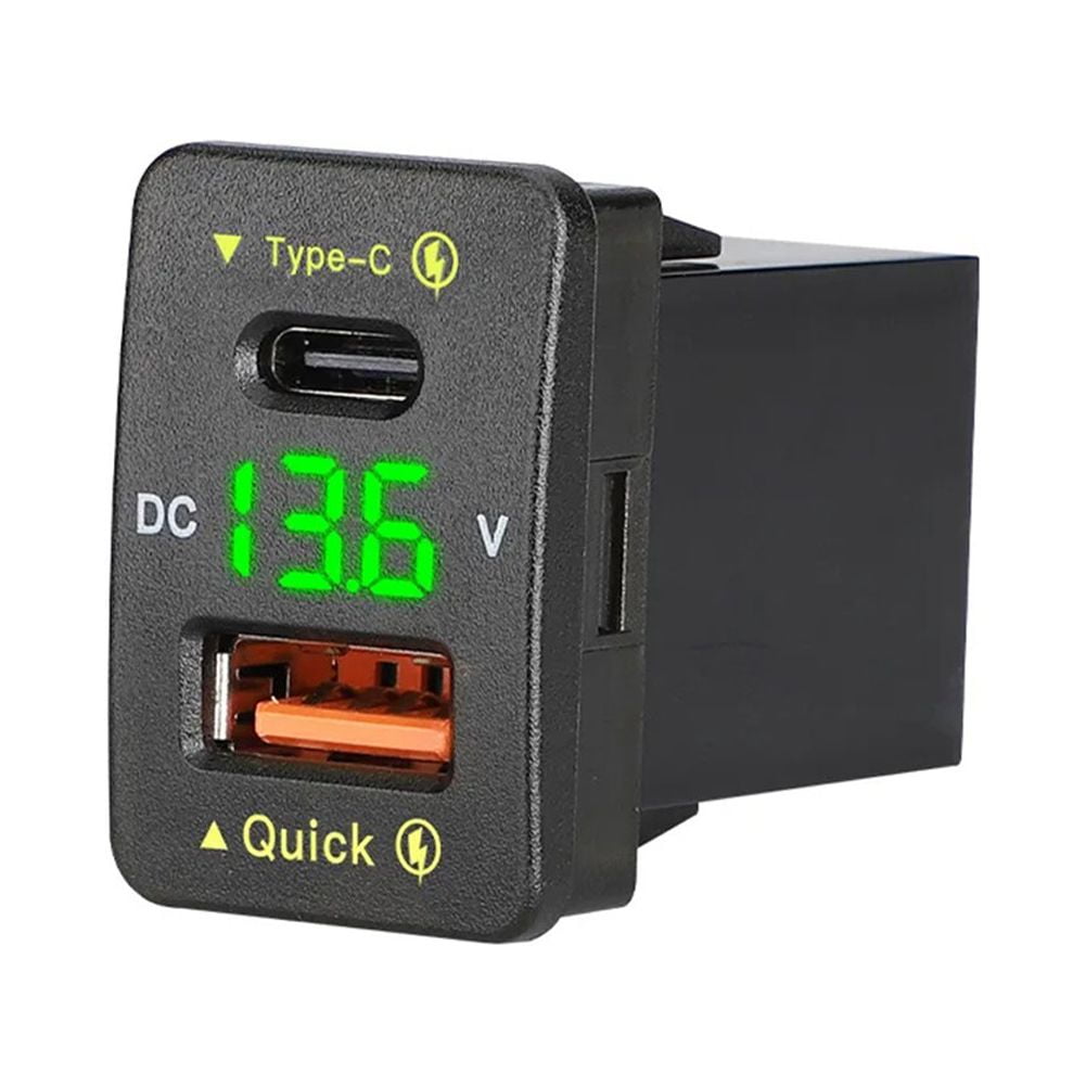 DAMIFU Quick Charge Port Type-C PD Port USB Port Digital Voltmeter Car ...