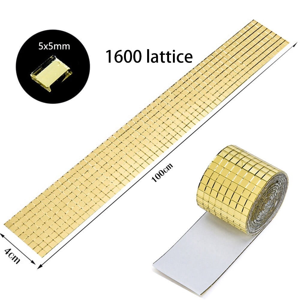 DAMIFU Self-adhesive mirror mosaic mini square glass brick sticker 5mm ...