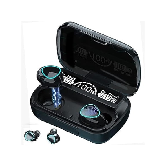 DAMIX M10 BLACK Wireless Earbuds Bluetooth V5.3 Headphones 60H Playback ...