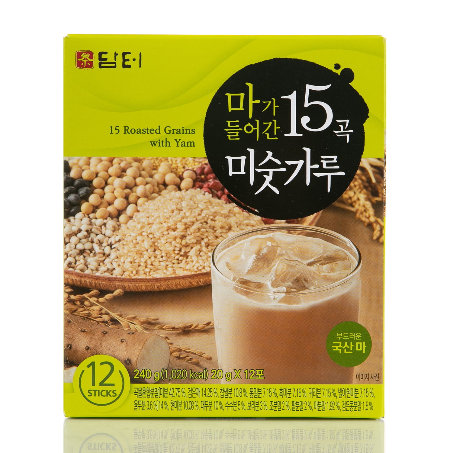 DAMTUH Korean Roast Grain with Yam Tea, 15 Roasted Grains Mixed Powder ...