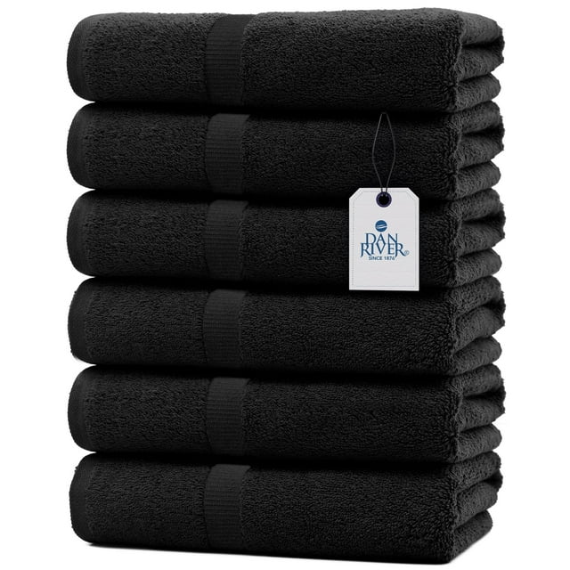 Dan River 100% Cotton Large Size Bathroom Bath Towel Set, 6-Pack ...