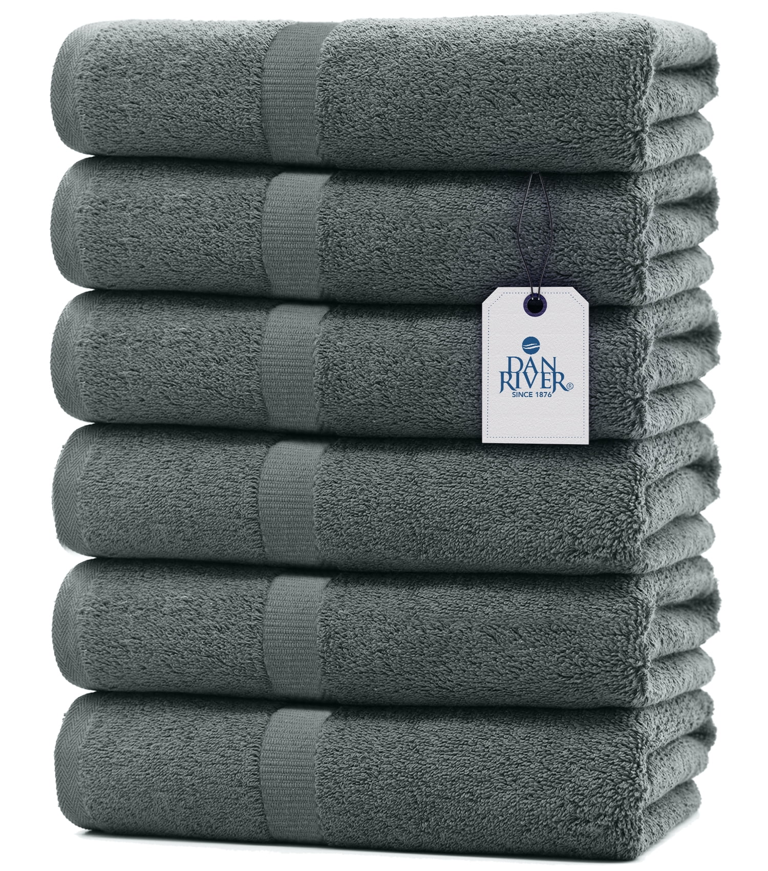 Dan River 100% Cotton Bath Towel Set, 6 Pack, Soft, Absorbent, Ideal ...