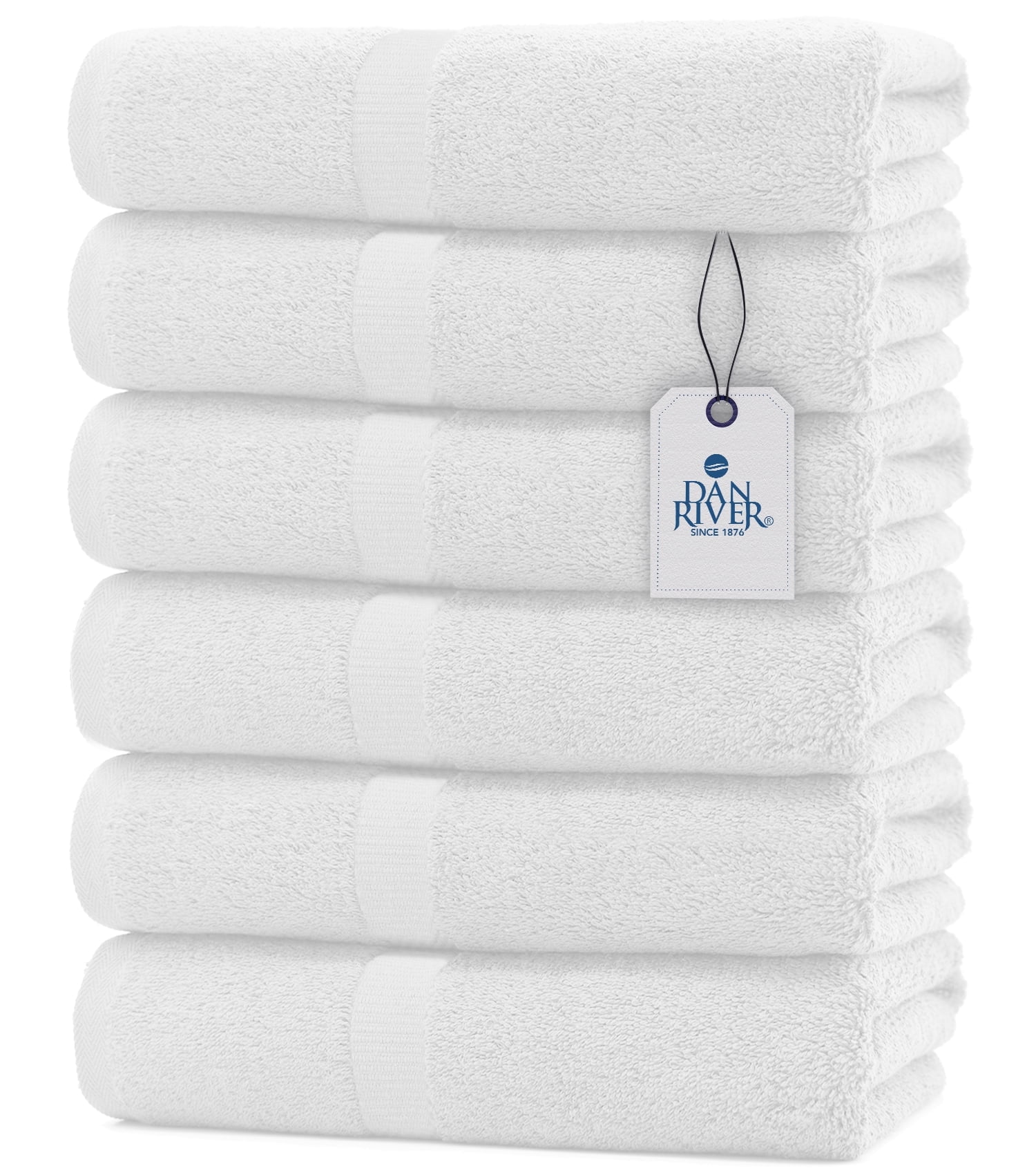 DAN RIVER 100% Cotton Quick Dry Bath Towel Set for Adults, Pack of 6 ...