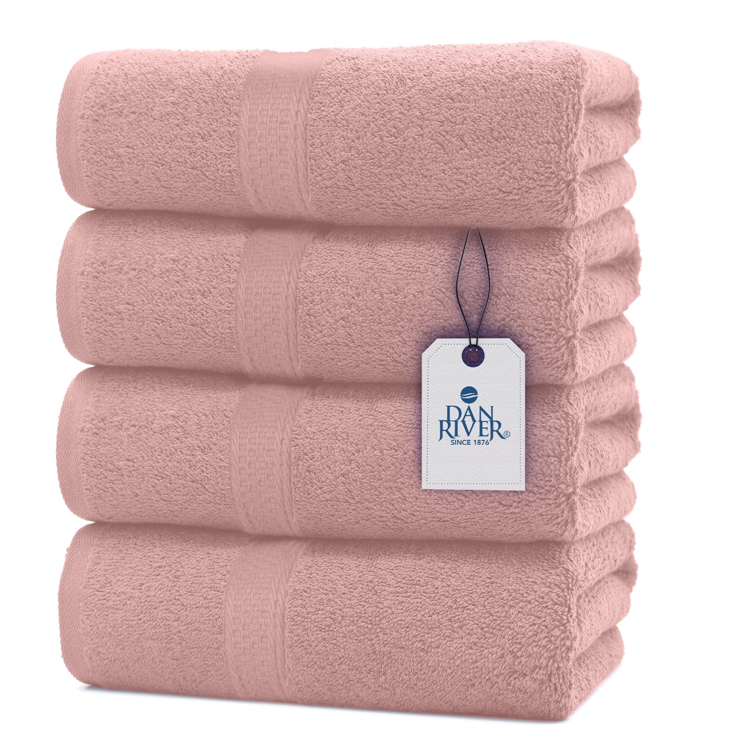 DAN RIVER 100% Cotton Bath Towels Pack of 4 (Dusty Rose - 27x54 In ...