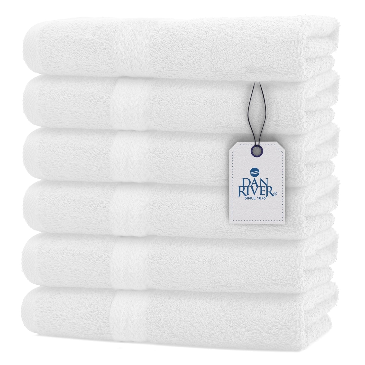 DAN RIVER 100% Cotton Hand Towel Set of 6| Ultra Soft Bathroom Hand ...