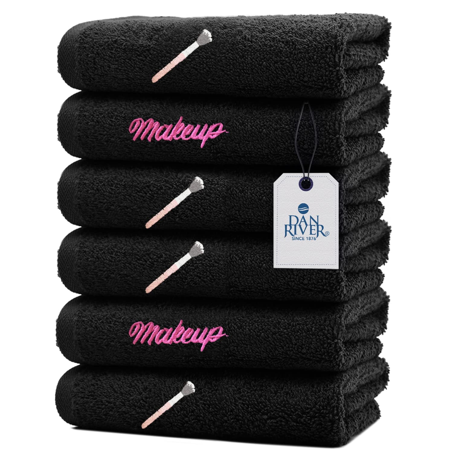 Dan River 100% Cotton Embroidered Makeup Remover Towels, Ultra Soft ...