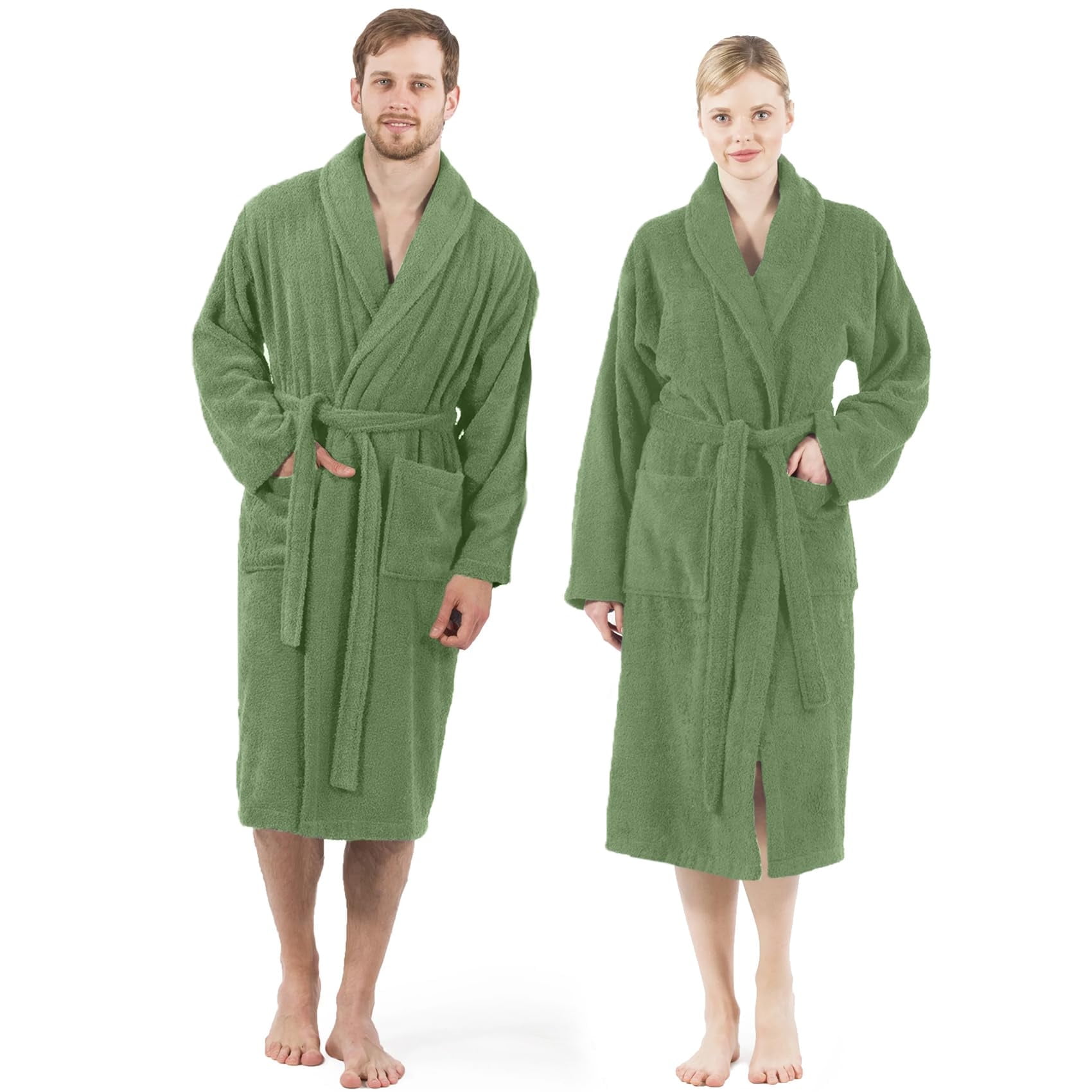 Dan River 100% Cotton Terry Cloth Bathrobe pack of 1 - Lightweight ...