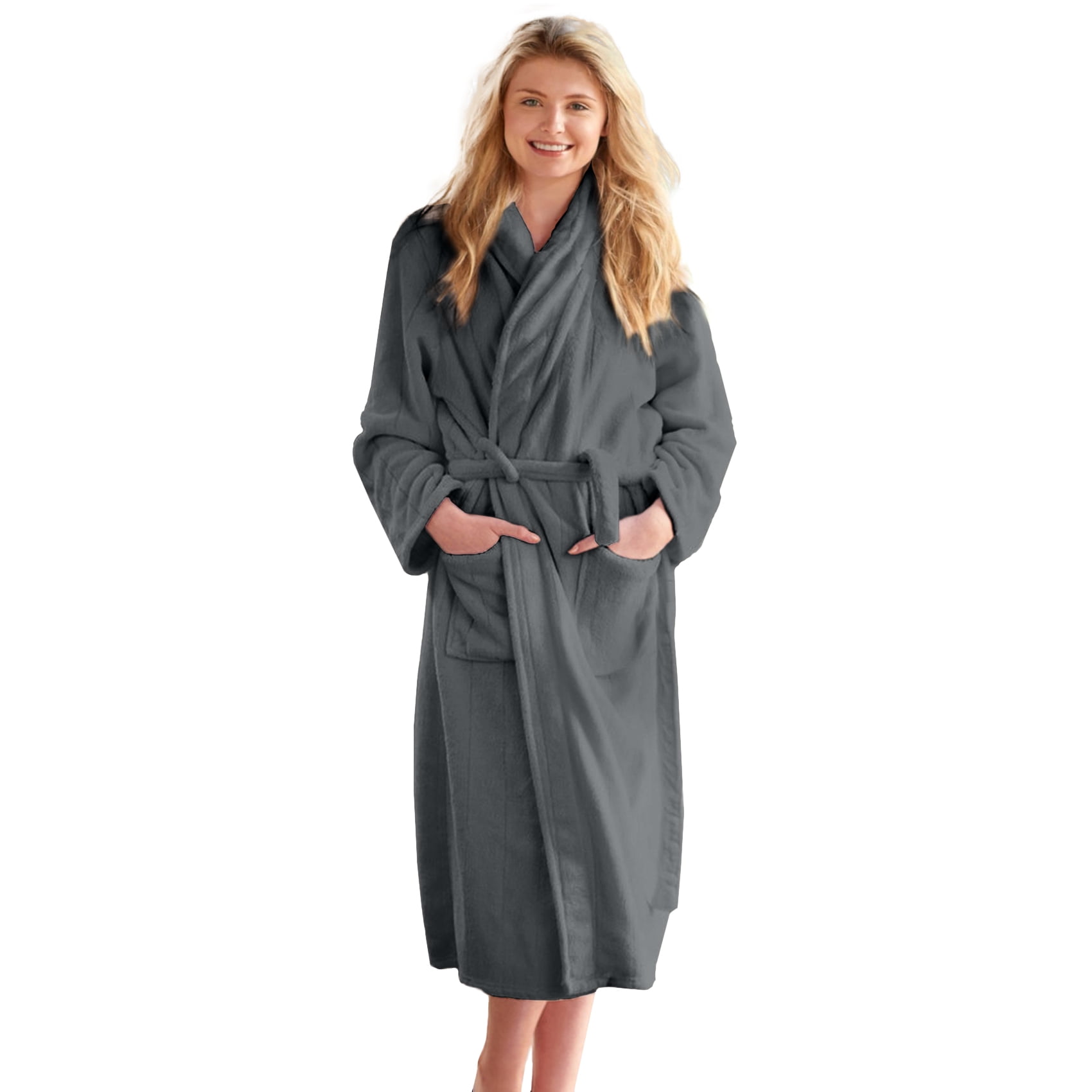 Dan River One Size 100% Cotton Terry Cloth Bathrobe Pack of 1 | Shawl ...