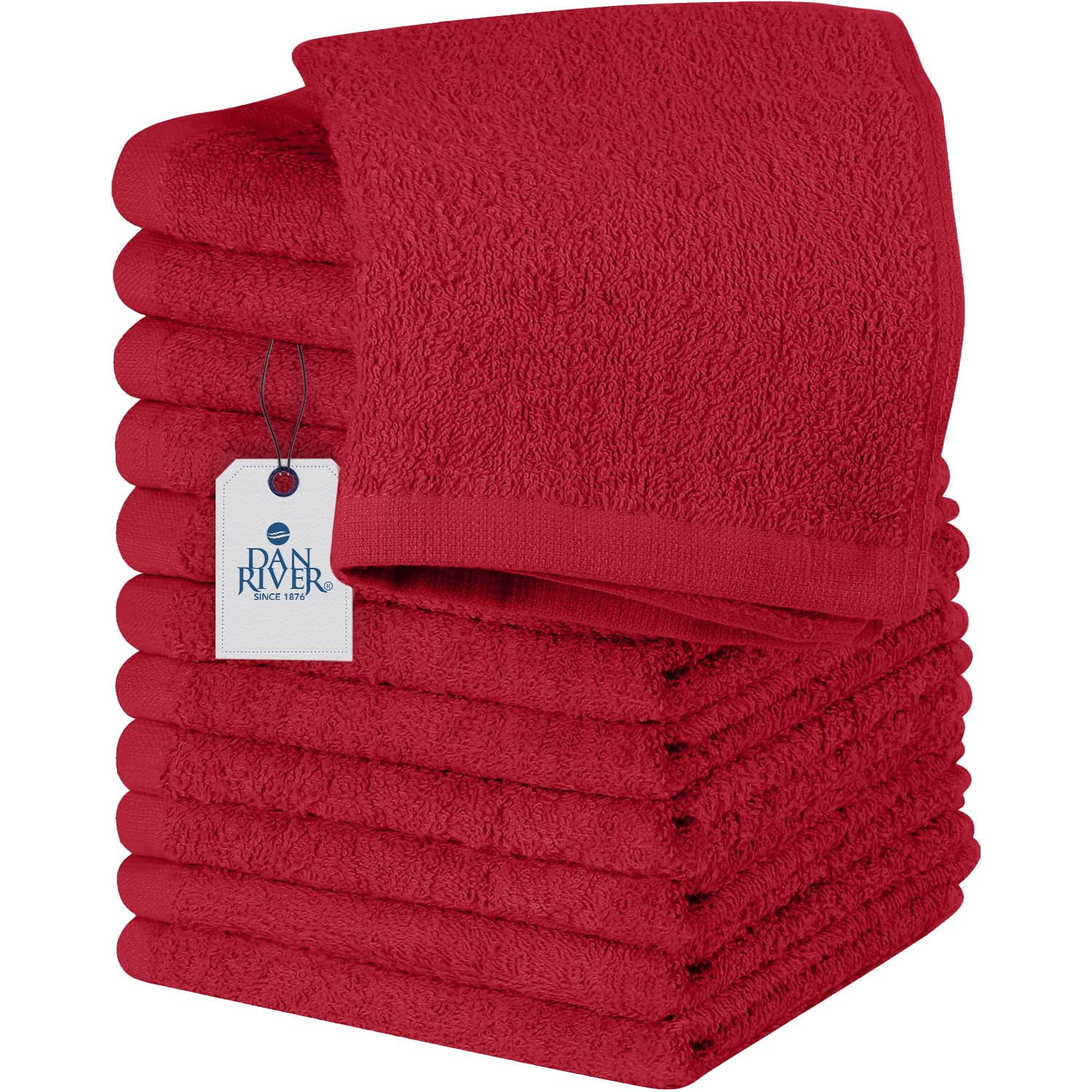 Dan River 100% Cotton High-Quality Washcloths Pack of 12 Soft ...