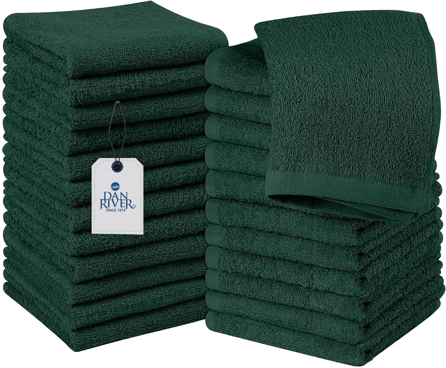 Dan River Washcloths pack of 24 High-Quality Soft Cotton Absorbent and ...