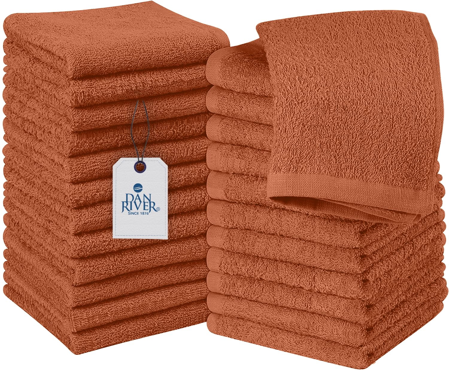 Dan River 100% Cotton High-Quality Washcloths Pack of 24 Soft ...