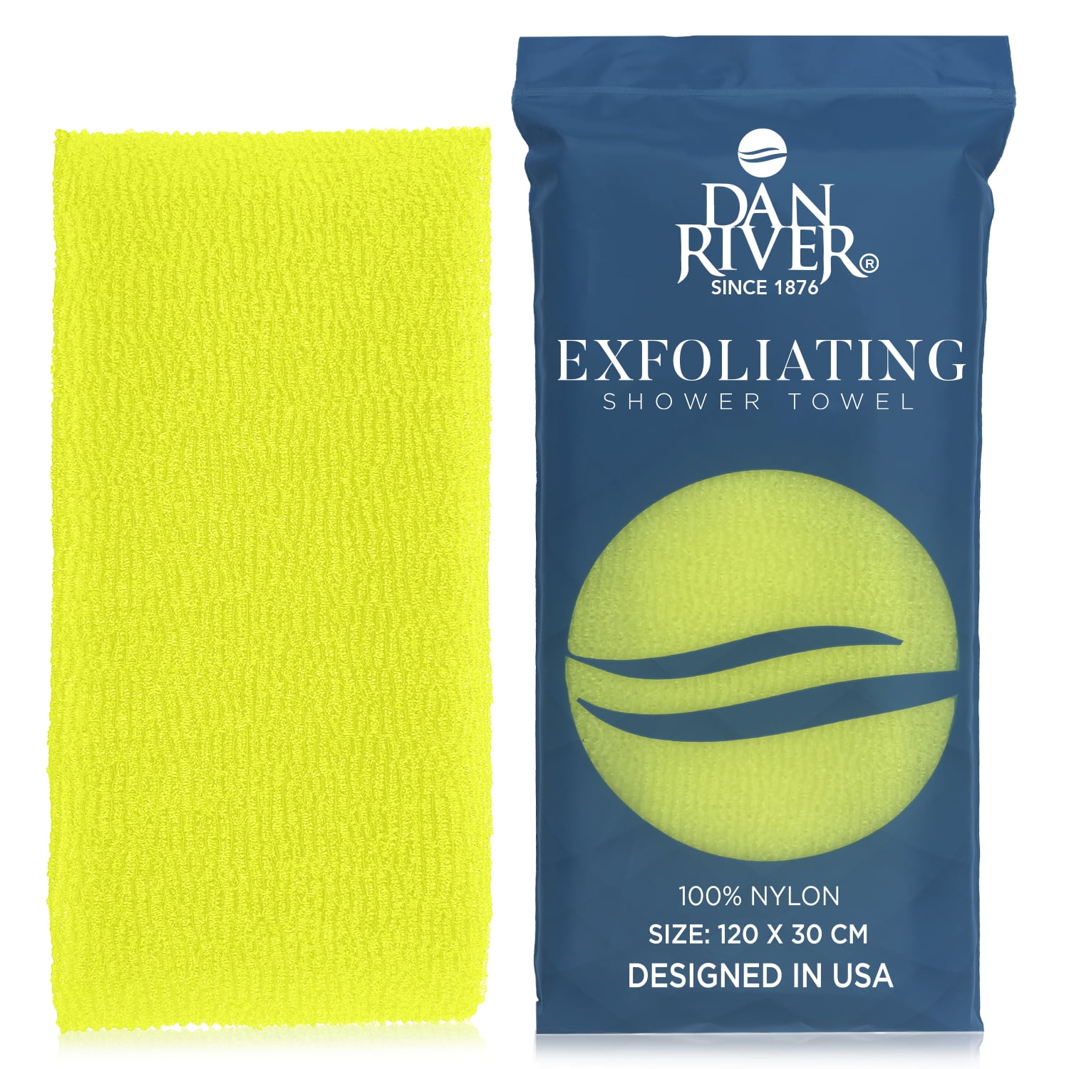 DAN RIVER Exfoliating Towel - 100% Nylon Body Scrubber Rip-Resistant ...