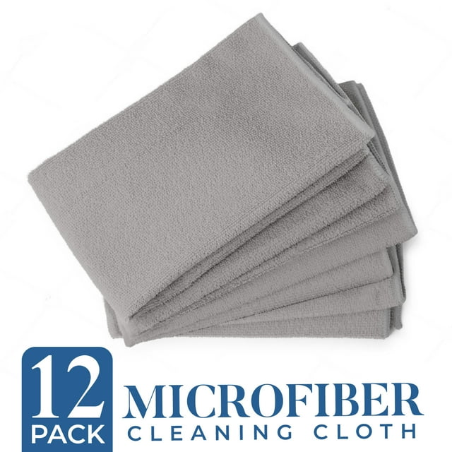Dan River 12x12 In Microfiber Cleaning Cloth Pack of 12 - Gray | Long ...