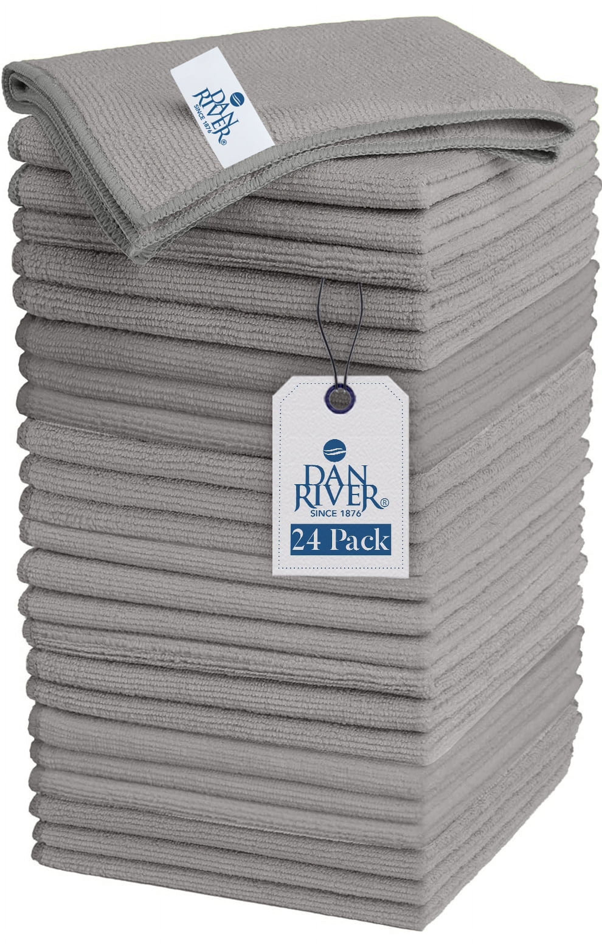 DAN RIVER Microfiber Cleaning Cloths - 24 Pack Cleaning Rags, Reusable ...