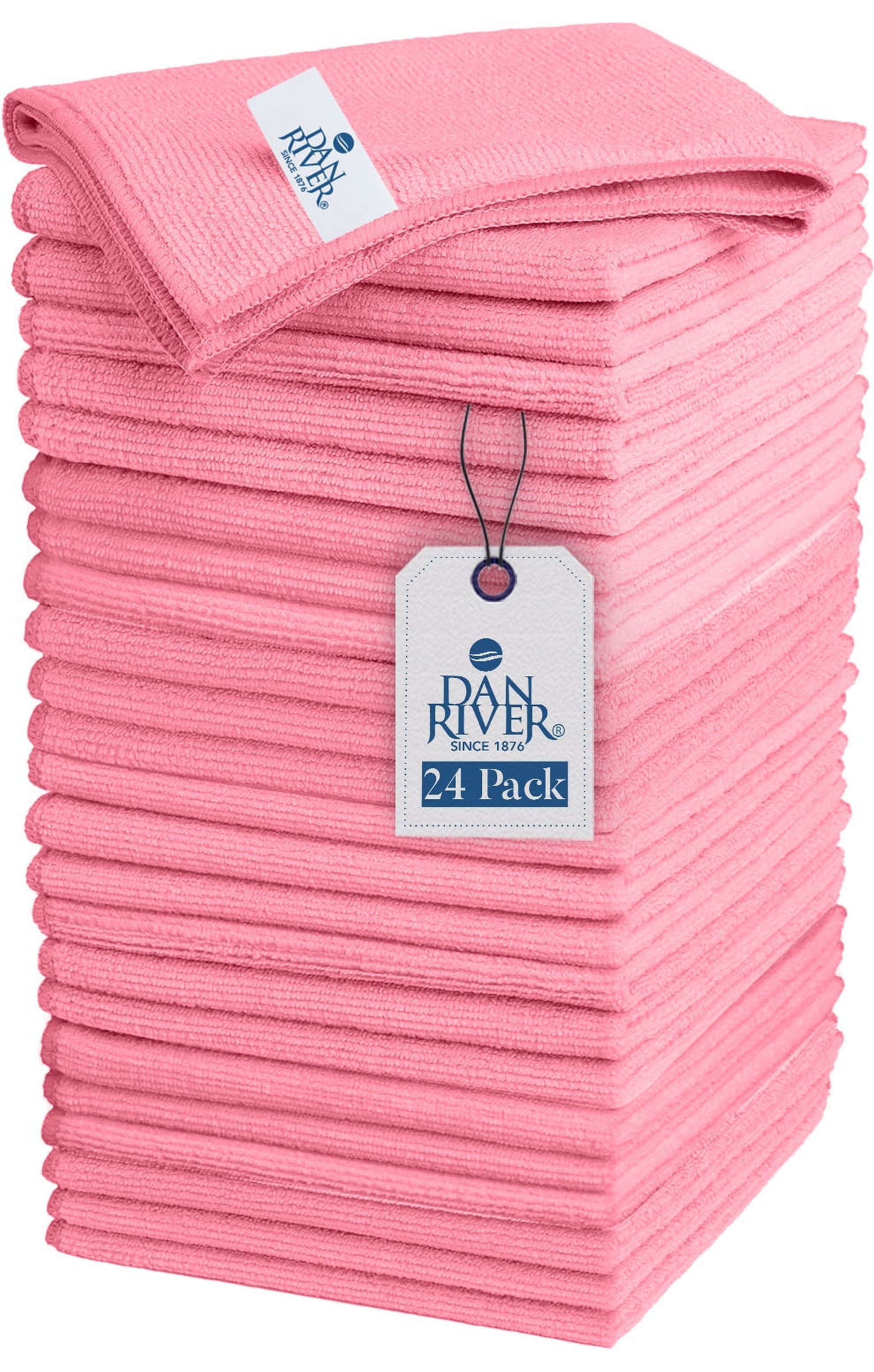DAN RIVER Microfiber Cleaning Cloths - 24 Pack Cleaning Rags, Reusable ...