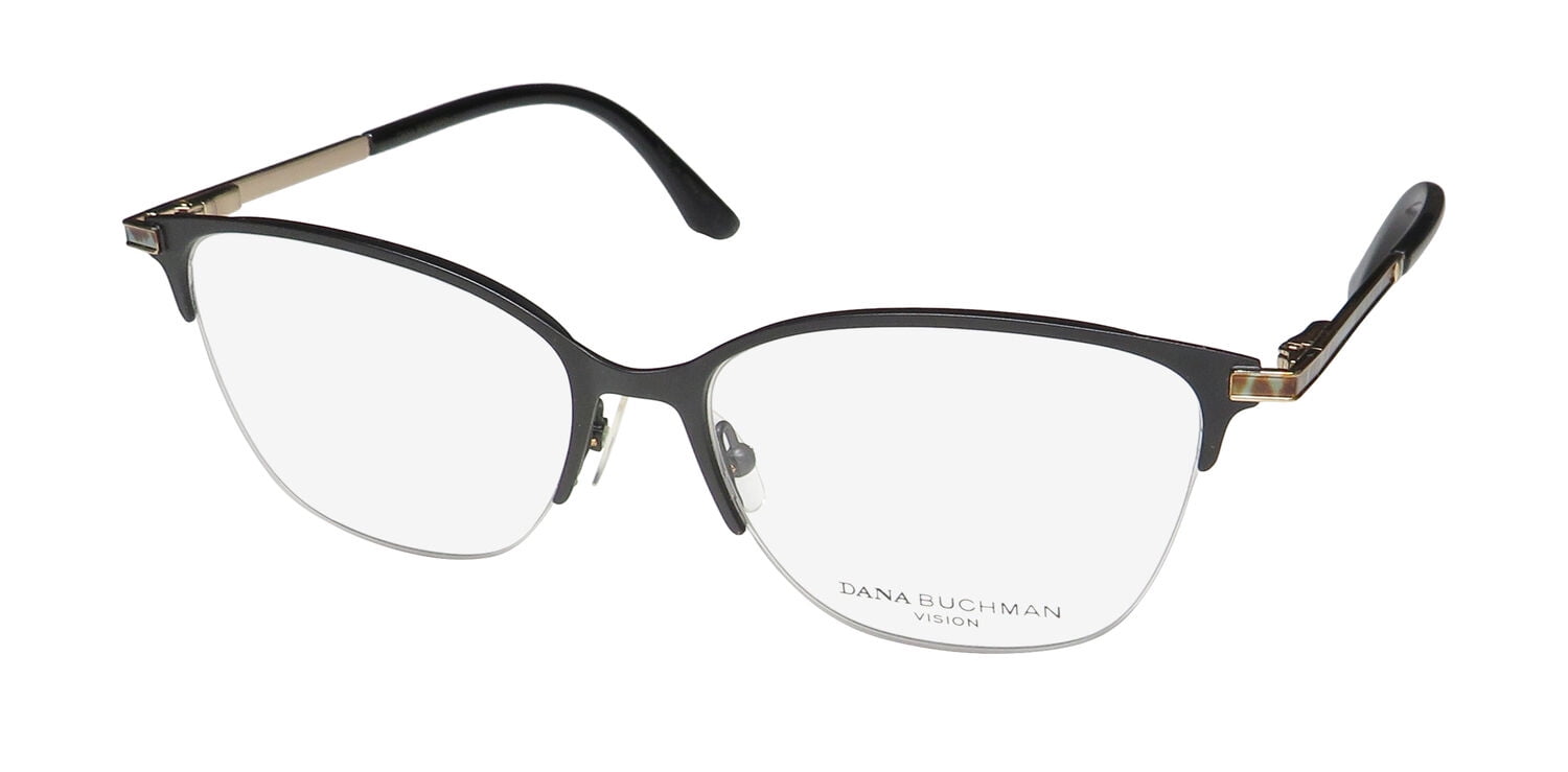 DANA BUCHMAN JORDAN CAT EYE ADJUSTABLE NOSE PADS HALF-RIM EYEGLASS ...