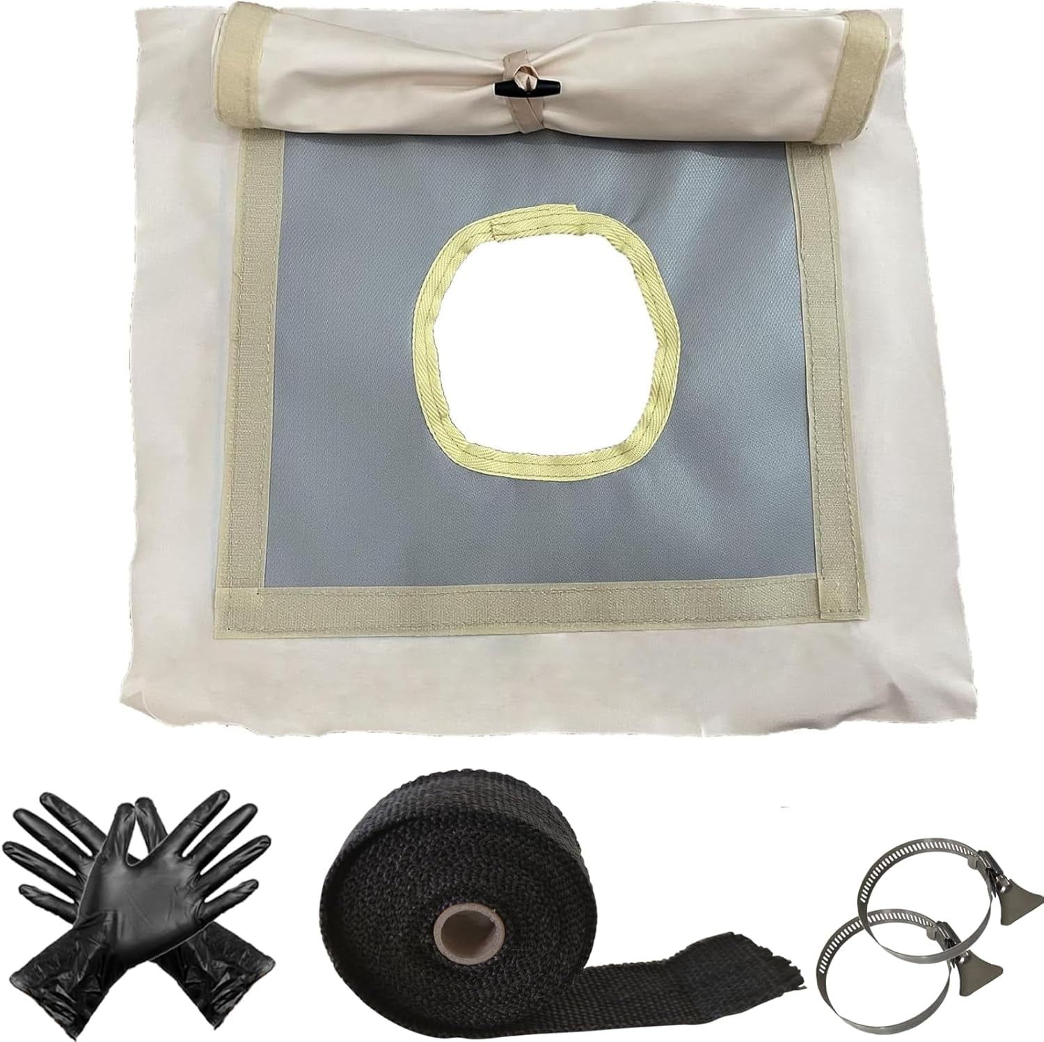 DANCHEL OUTDOOR Stove Kit with Rain Flap Cover for Dia. 4''/5.85 ...