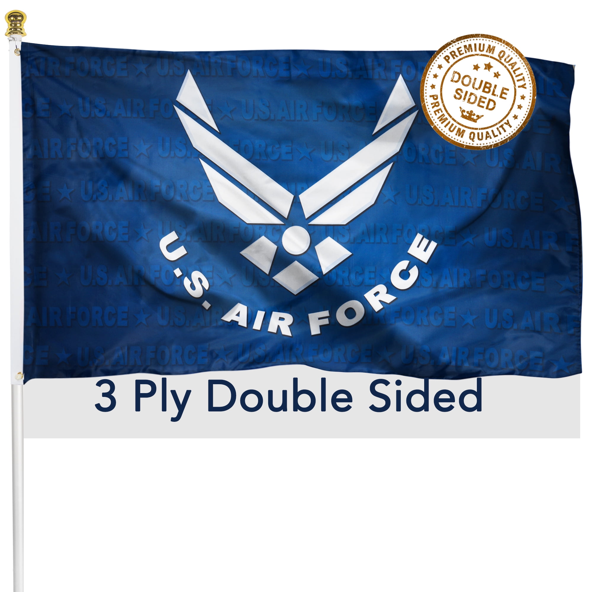 DANF Double Sided Flag for US Air Force Wings USAF - 3ply Polyester ...