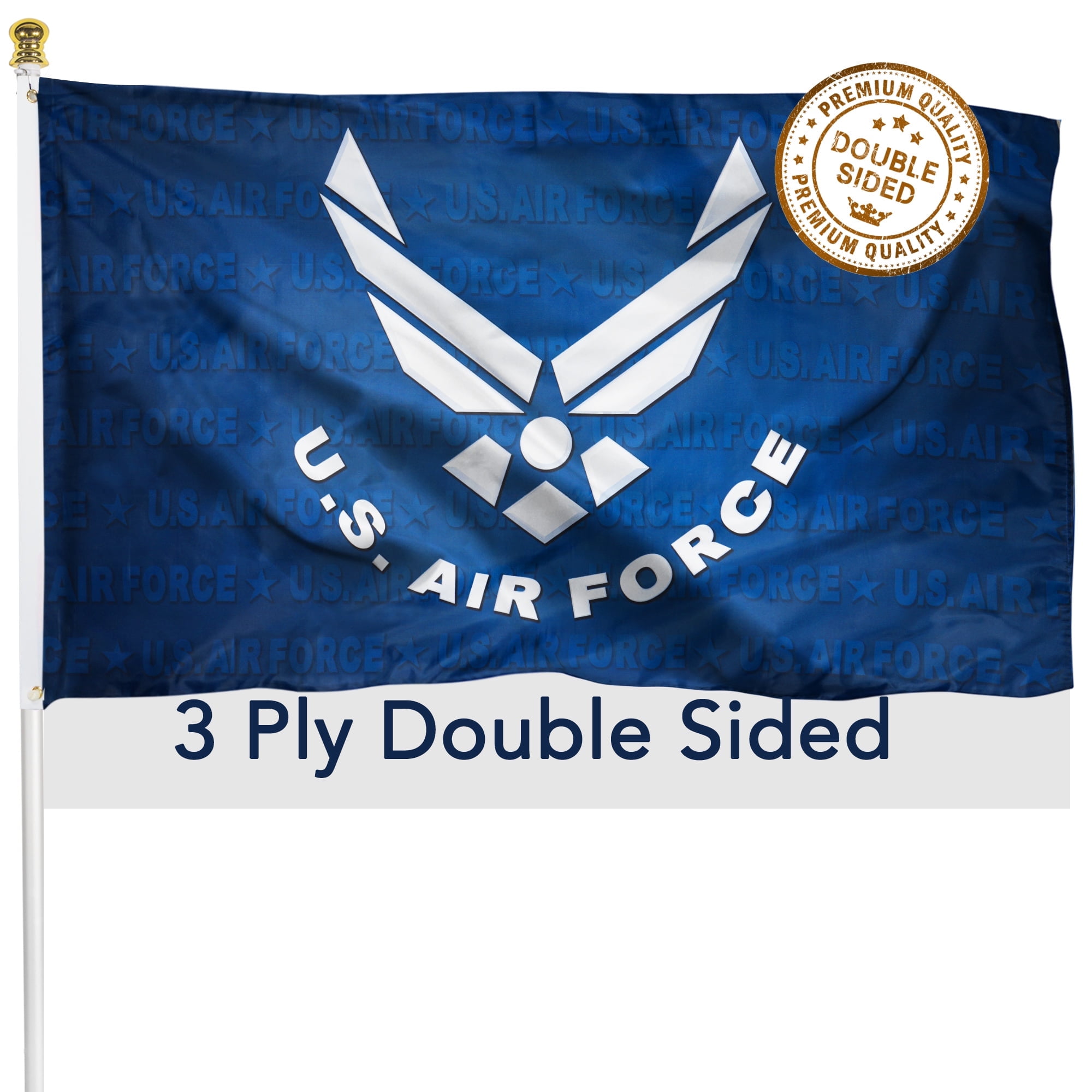 DANF Double Sided Flag for US Air Force Wings USAF - 3ply Polyester ...