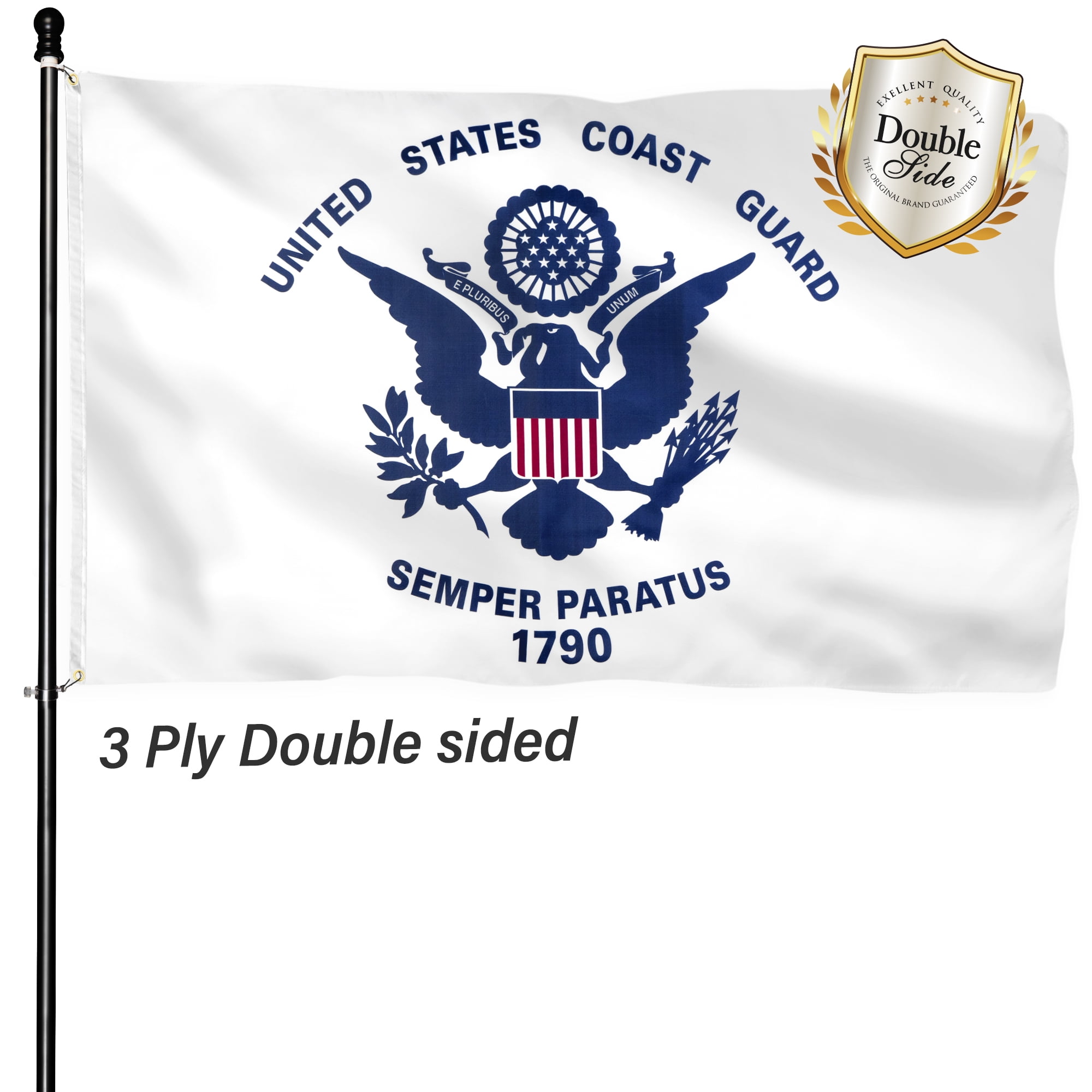 DANF Military Flag for Coast Guard Double Sided 3x5ft outdoor 3ply ...