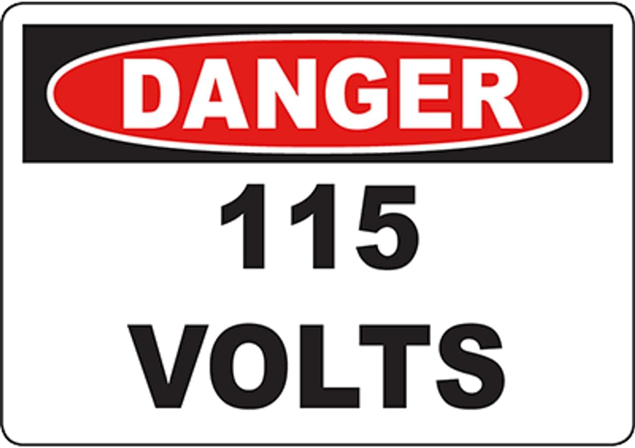 DANGER 115 Volts Sign Safety Signs Danger Signs 8x12 Inch Notice Danger ...