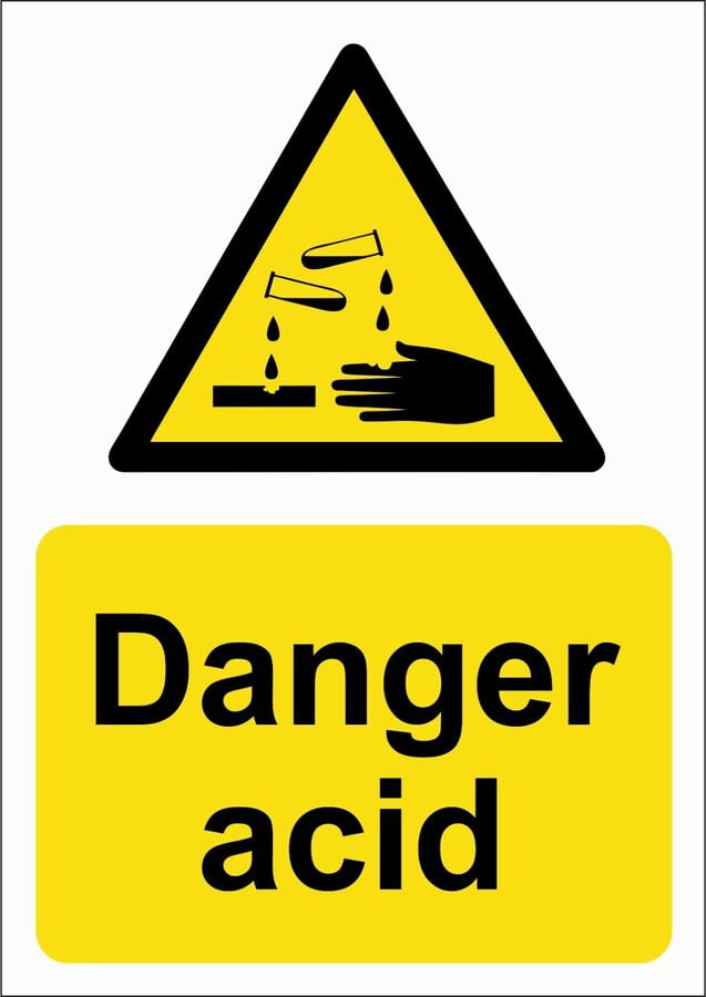 DANGER ACID Metal Sign OR FOAMEX SIGN SITE SIGNAGE/ SAFETY SIGNAGE Size ...
