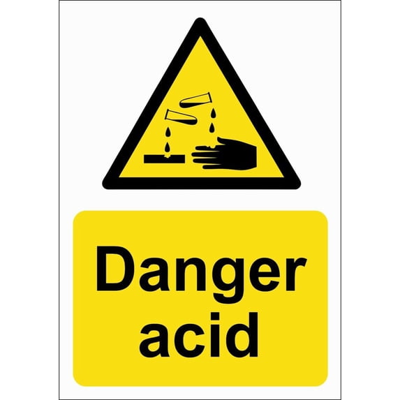 DANGER ACID Metal Sign OR FOAMEX SIGN SITE SIGNAGE/ SAFETY SIGNAGE Size ...