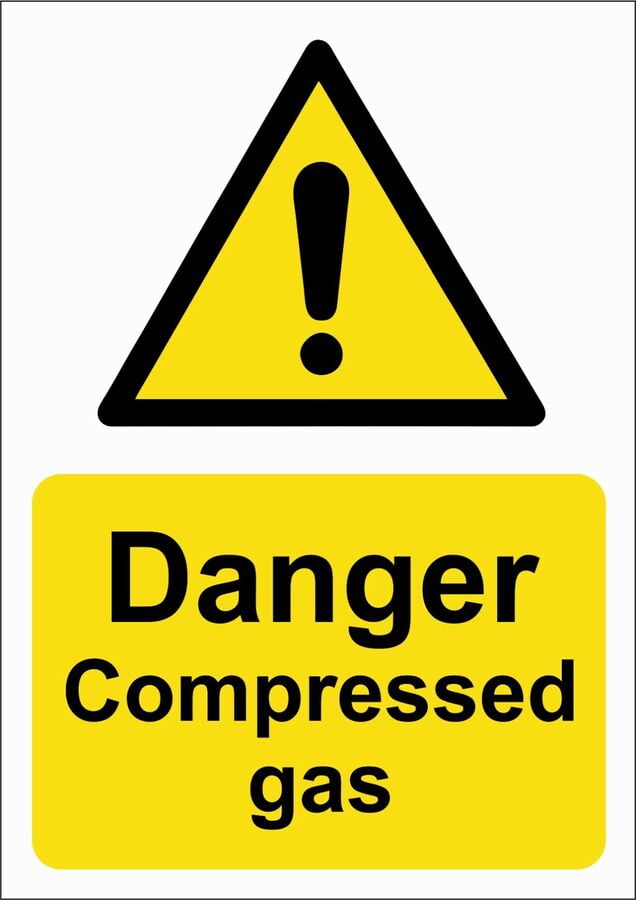 DANGER COMPRESSED GAS Metal Sign OR FOAMEX SIGN SITE/SAFETY SIGNAGE ...