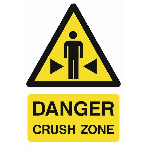 DANGER CRUSH ZONE Metal Aluminum Sign OR FOAMEX SITE SIGN H&S SIGN ...