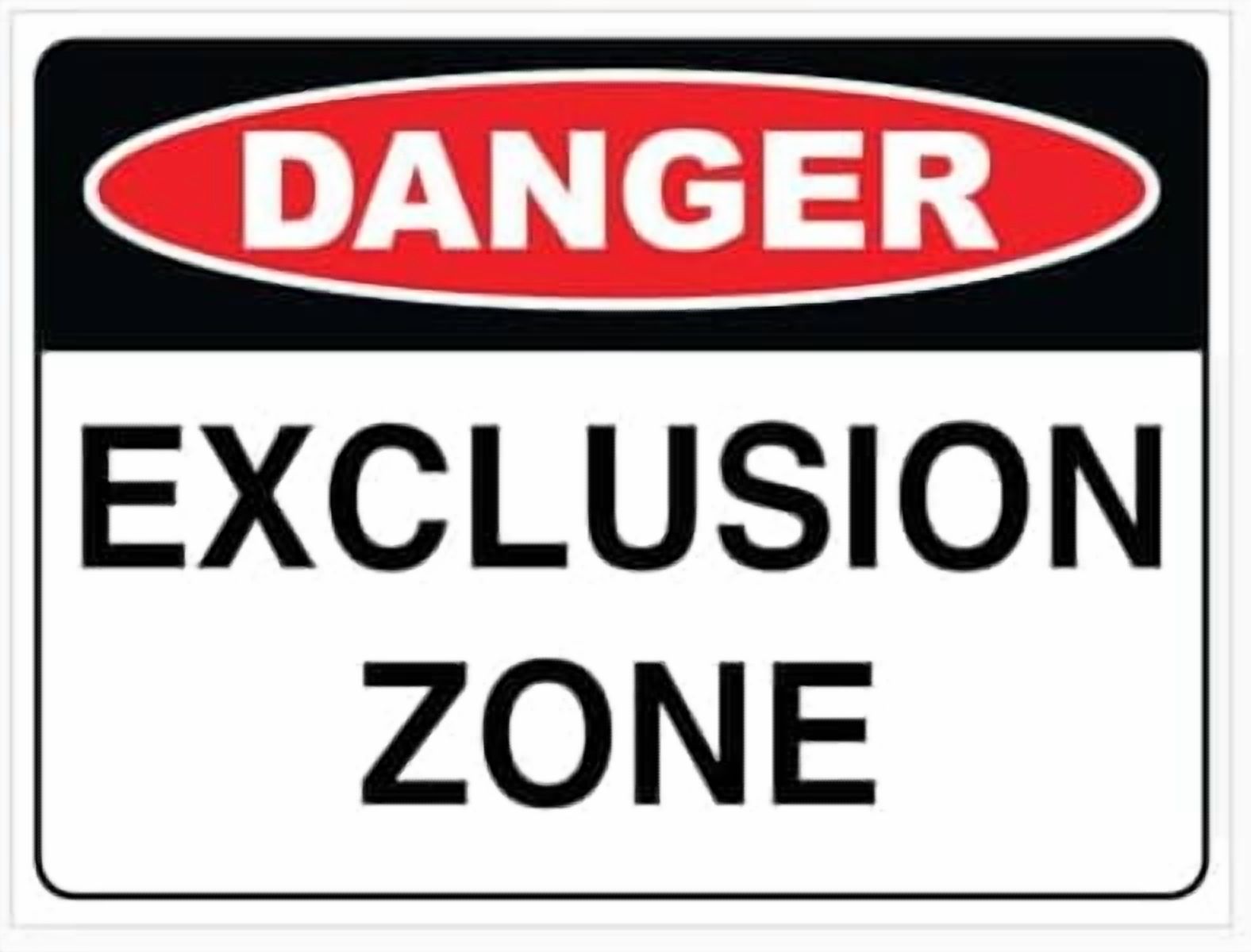 DANGER EXCLUSION ZONE Sign Workplace Metal Tin Sign 8 x 12 inch for ...