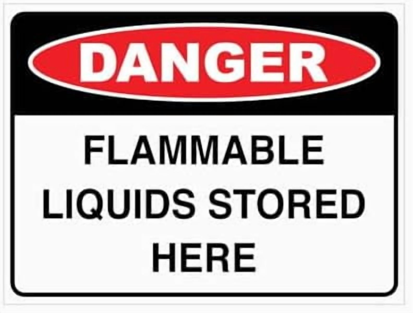 DANGER FLAMMABLE LIQUIDS STORED HERE SIGN Workplace Signs Metal Tin ...