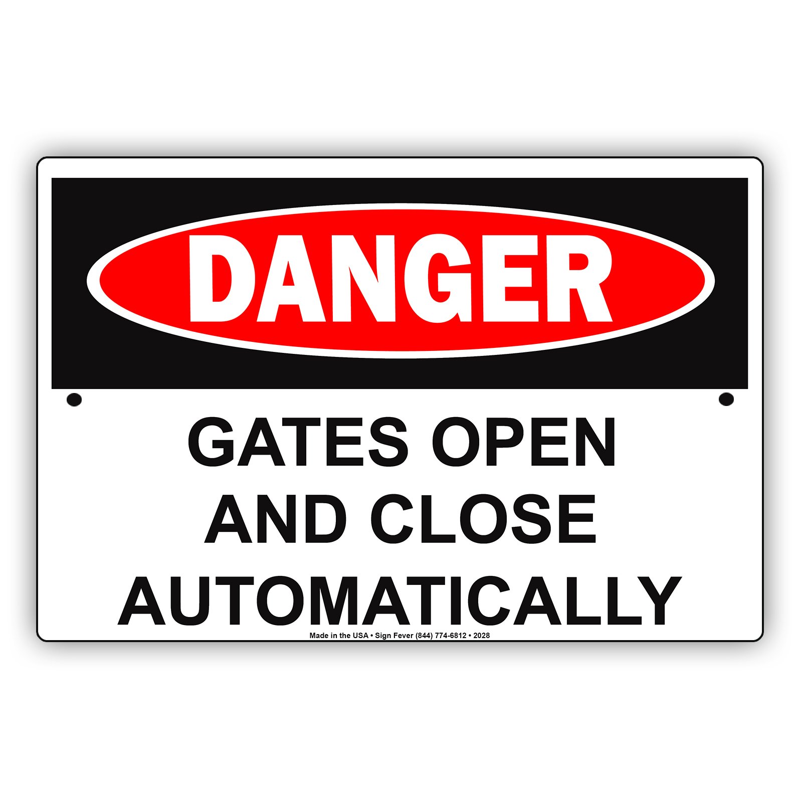 DANGER Gates Open And Close Automatically Caution Warning Alert Notice ...