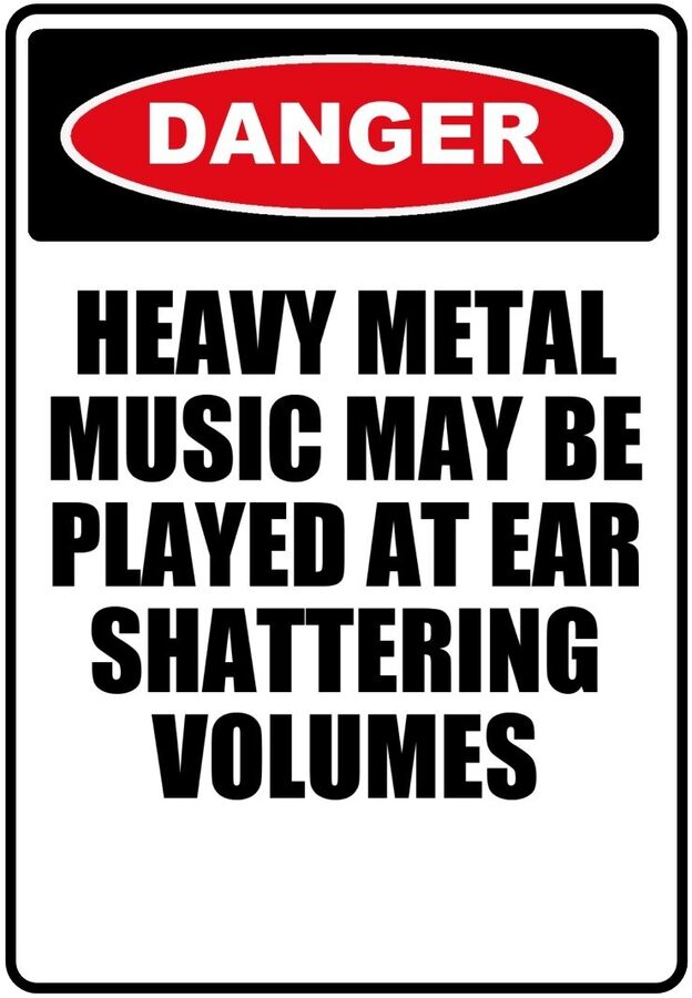 DANGER Heavy Metal Music High Volumes Funny Metal Aluminum Sign Metal ...