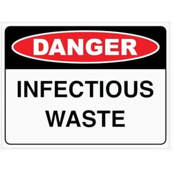 DANGER INFECTIOUS WASTE Sign Metal Tin Sign 8 x 12 inch for Industrial ...