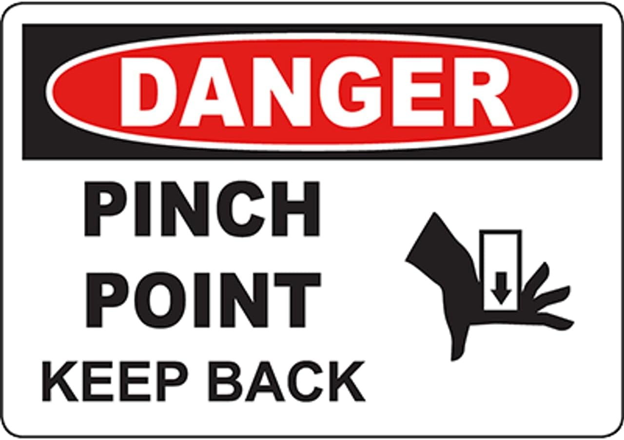 DANGER Pinch Point Keep Back Sign Safety Signs Danger Signs 8x12 Inch ...