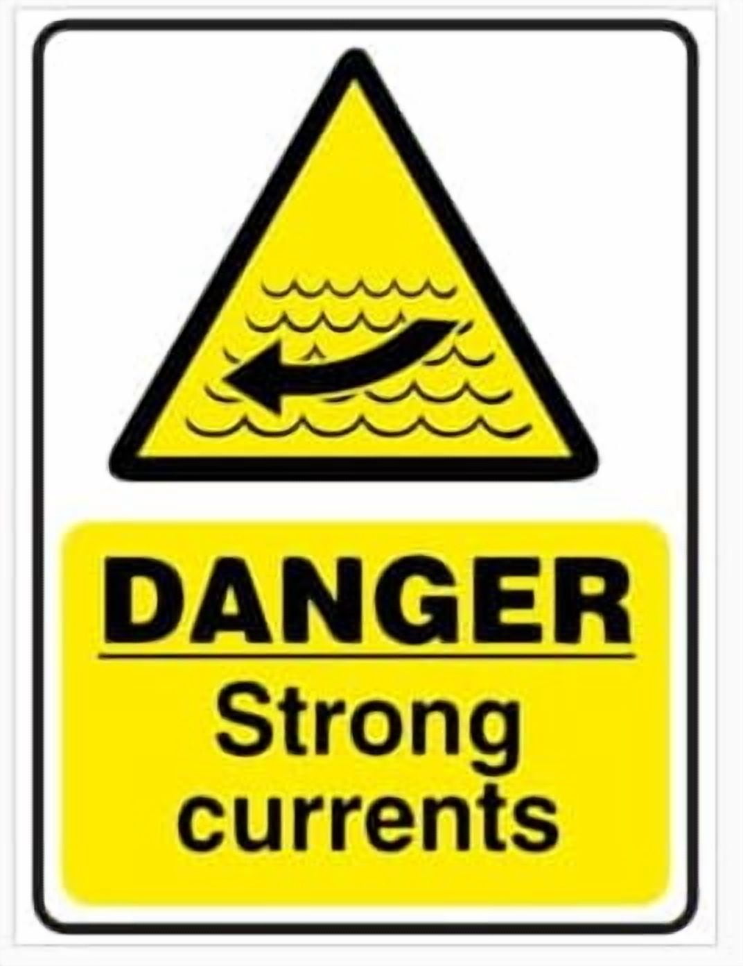 DANGER STRONG CURRENTS SIGN General Safetys Metal Tin Sign 8 x 12 inch ...