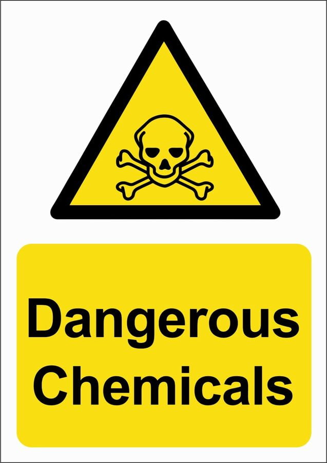 DANGEROUS CHEMICALS Metal Sign OR FOAMEX SIGN SITE/SAFETY SIGNAGE Size ...