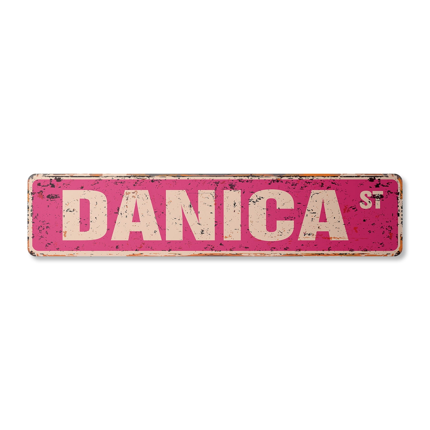 DANICA Vintage Plastic Street Sign Childrens Name Room Sign | Indoor ...