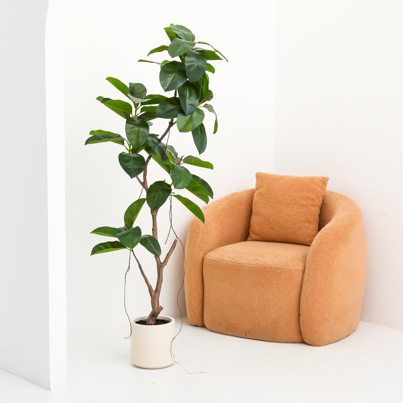 DANINI Artificial Fiddle Leaf Fig Tree 5.7FT Fake Plant for Home Decor Indoor, Faux Tree in ...