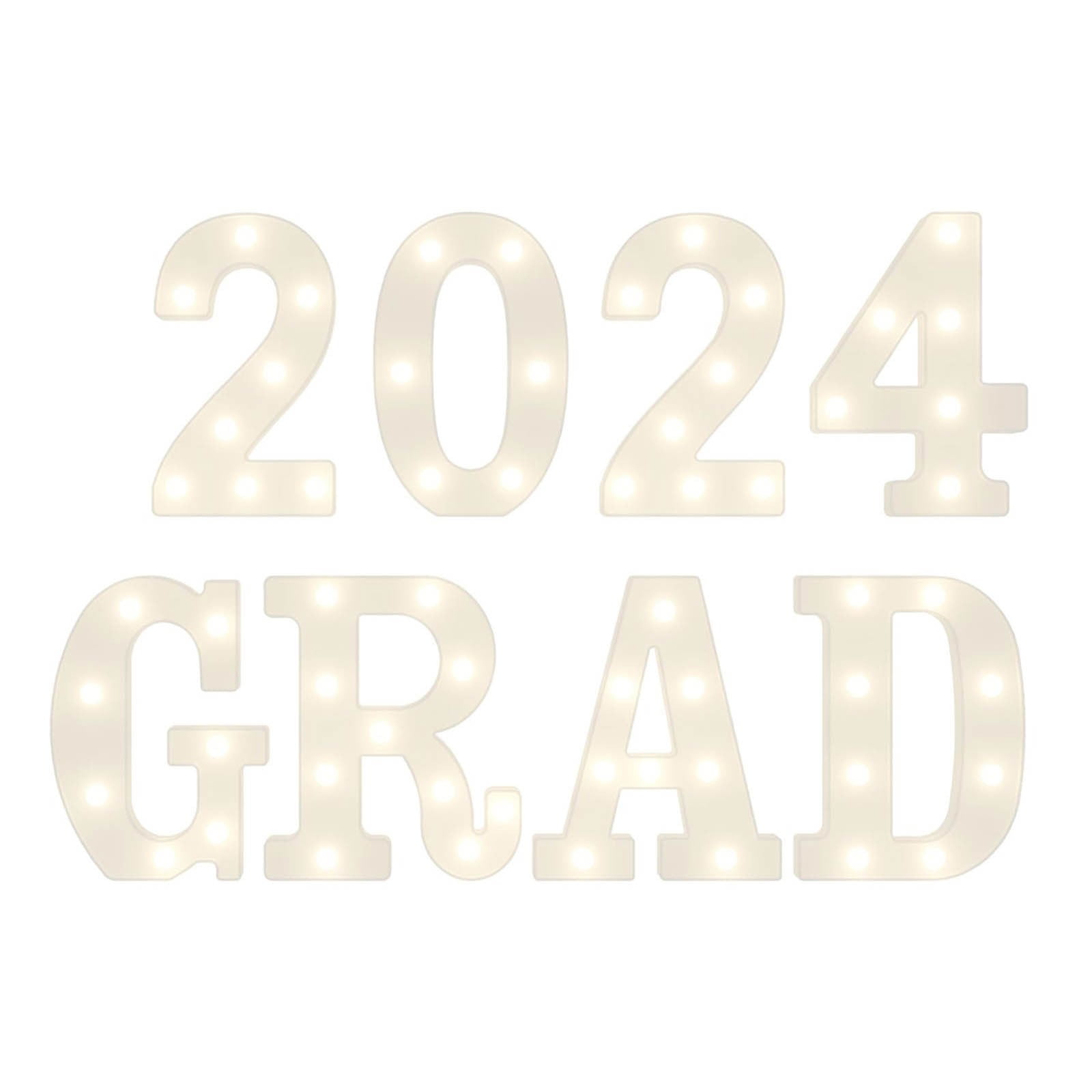 DANMENG Deals Party Supplies Led Long Light Up Letters 'Grad 2024' and 1 'Doctorial Hat ...