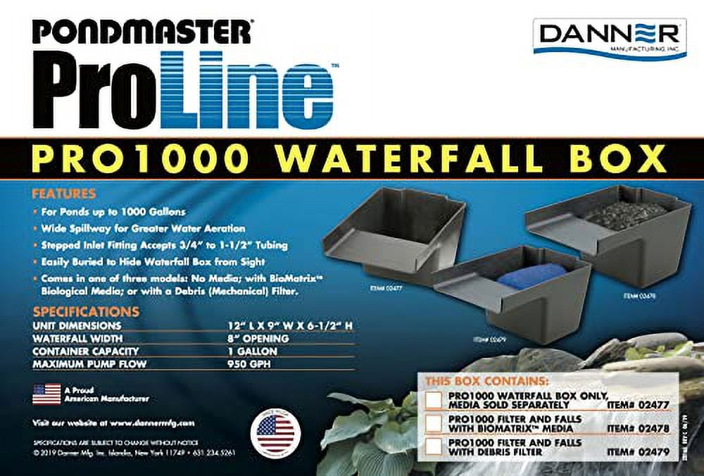 DANNER MANUFACTURING Inc. Pro1000 Filter and Falls, Pond Waterfall Box ...