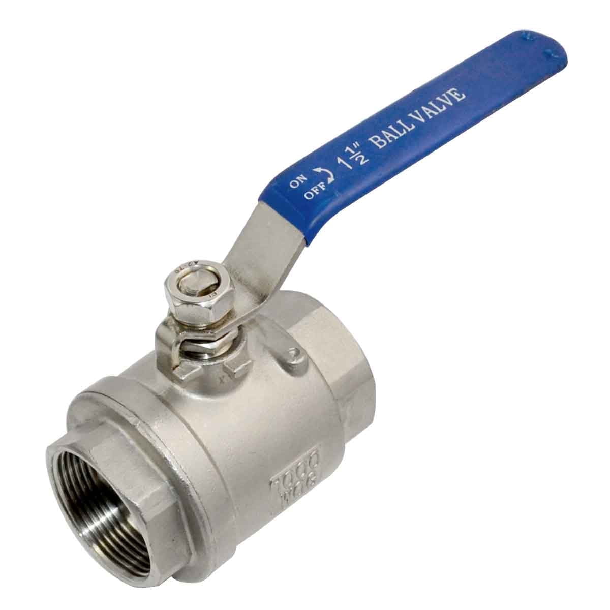 DANSPEED 1-1/2" 1.5 inch Stainless steel Ball Valve Full Port, NPT Threaded,1000 PSI - Walmart.com