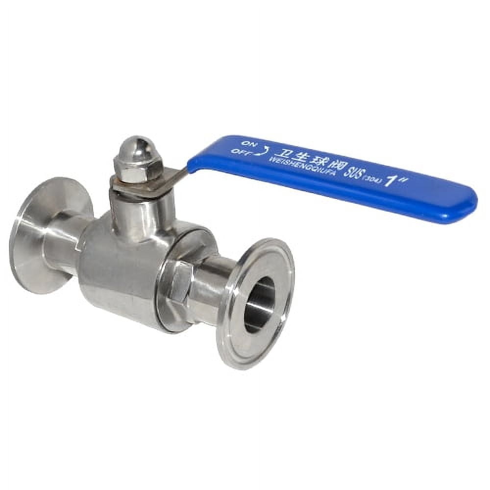 DANSPEED 1.5" Tri-Clamp Sanitary Ball Valve 2PC Stainless Steel 304,PTFE Lined. 1 inch 25mm Tube ...