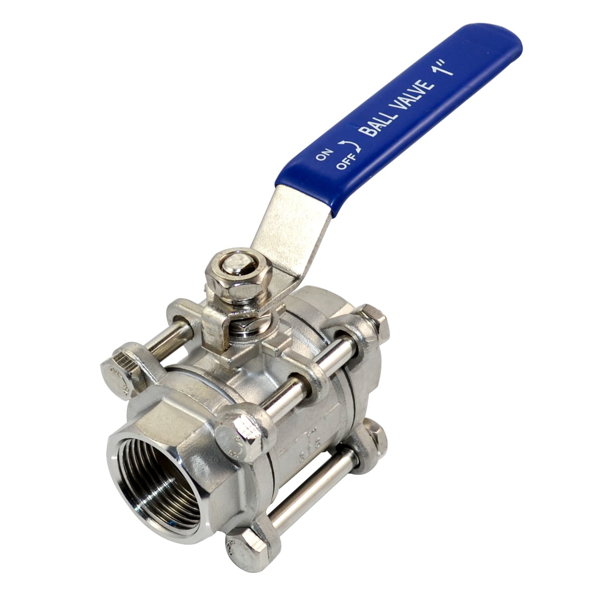 DANSPEED 1" inch 3 Piece Type Full Port Ball Valve NPT Female Threaded ...