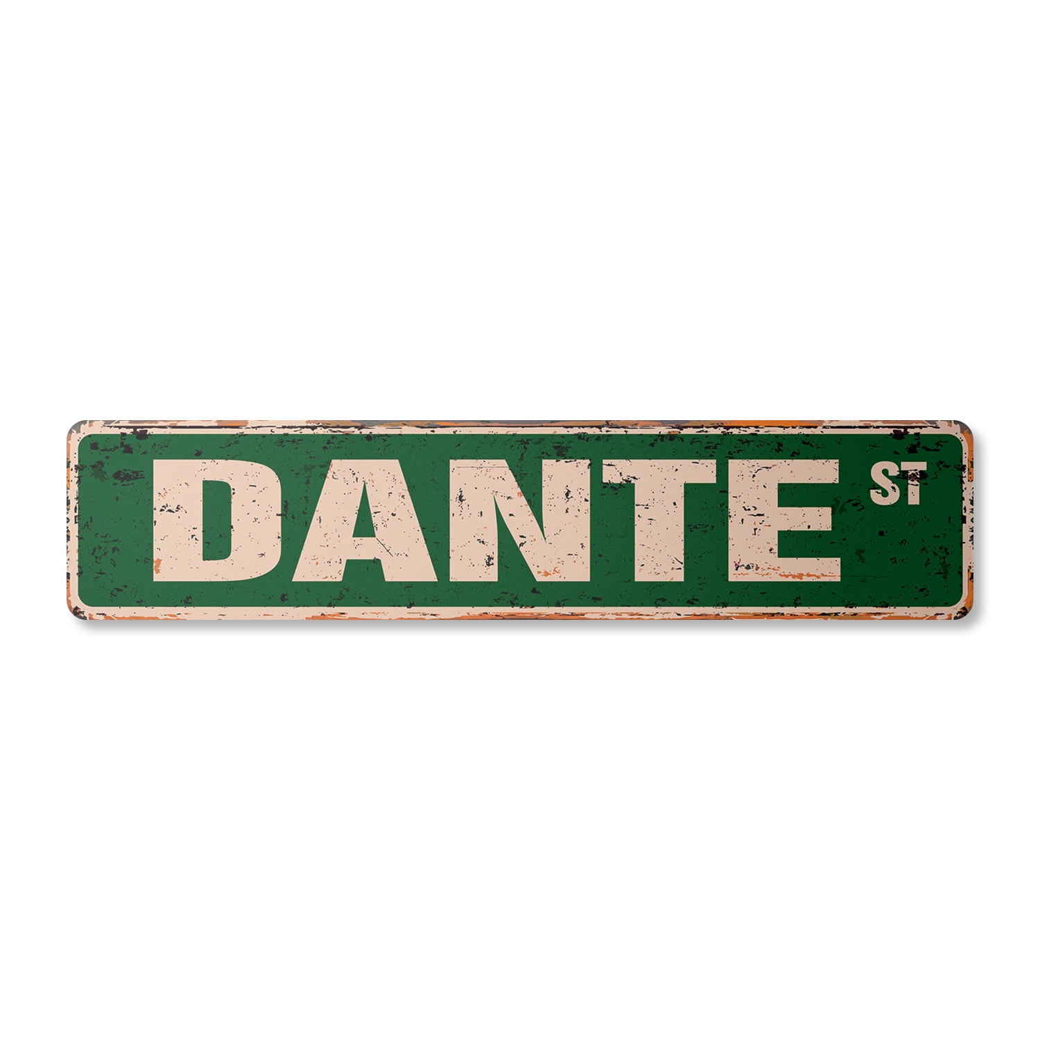 DANTE Vintage Plastic Street Sign Childrens Name Room Sign | Indoor ...