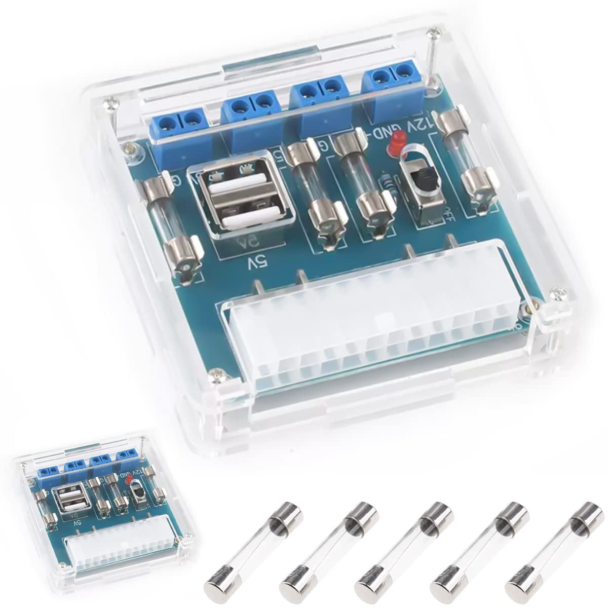 DAOKAI ATX Transfer Board KEF16 HU-M28 24 Pin Benchtop Power Board, USB ...