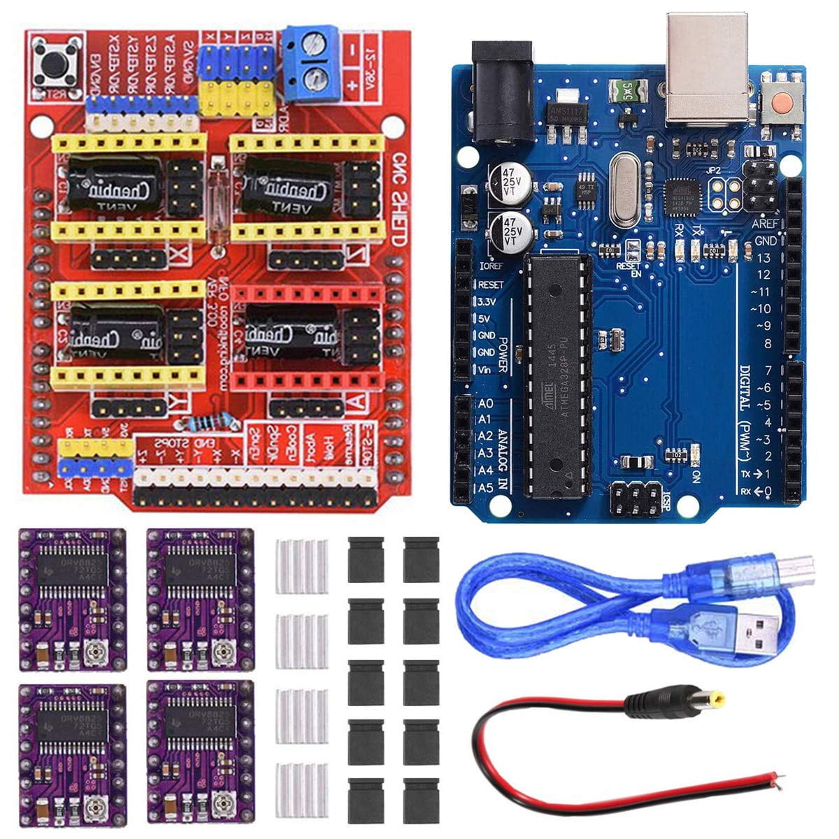 DAOKI CNC Shield V3.0 KEF16 Expansion Board Kit with Board for Arduino ...