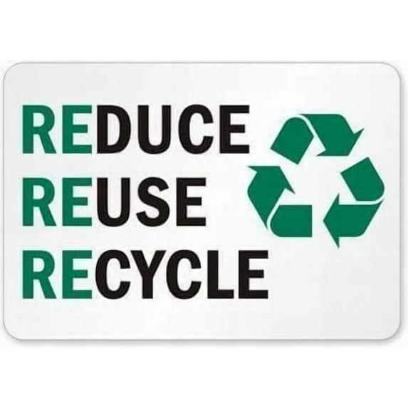 DAOLEG Reuse Reduce Recycle - 8x12 in Tin Metal Safety Novelty Sign ...