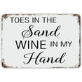 DAOLEG Vintage Metal Sign Toes in The Sand Wine in My Hand Tin Signs ...
